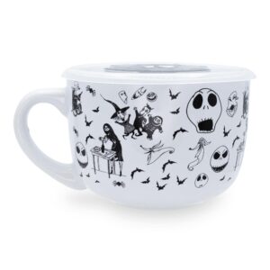 disney the nightmare before christmas scary citizens ceramic soup mug with lid