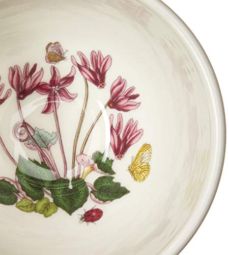 Portmeirion Botanic Garden Collection Small Bowls | Set of 4 Bowls with Cyclamen Motif | 3.75 Inch Bowls | Made from Porcelain | Microwave and Dishwasher Safe