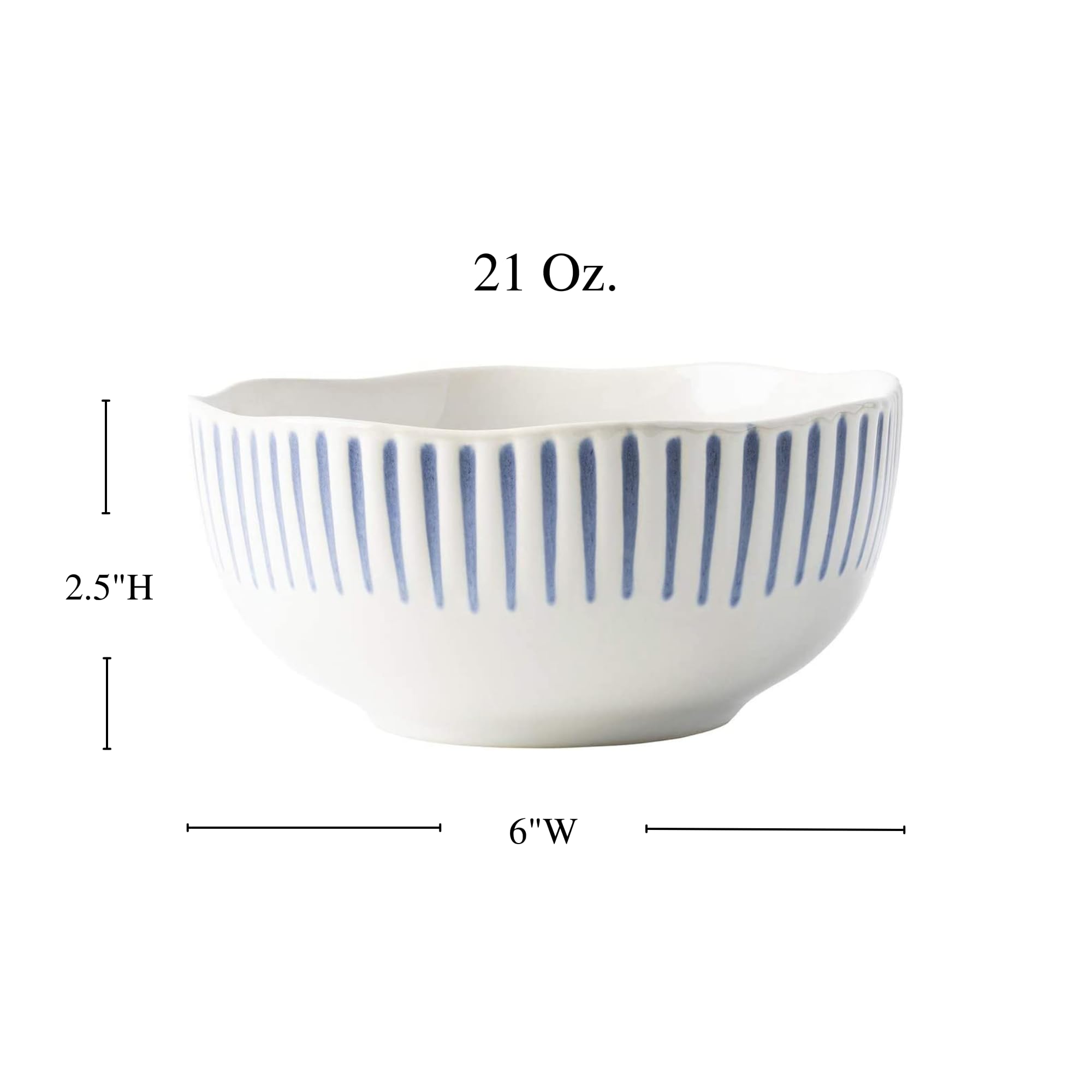 Juliska Sitio Stripe Indigo Cereal/Ice Cream Bowl