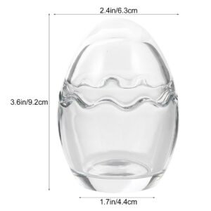 Cabilock Jam Jars 2pcs Glass Yogurt Jars Clear Pudding Cup Crystal Dessert Bowls Dessert Cup Egg Shape Serving Mixing Bowls Glassware for Mousse Ice Cream Appetizers Dessert 100mL Jelly Jars