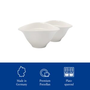 Villeroy & Boch Vapiano Soup Bowl Set, 2 Pieces, Premium Porcelain, White