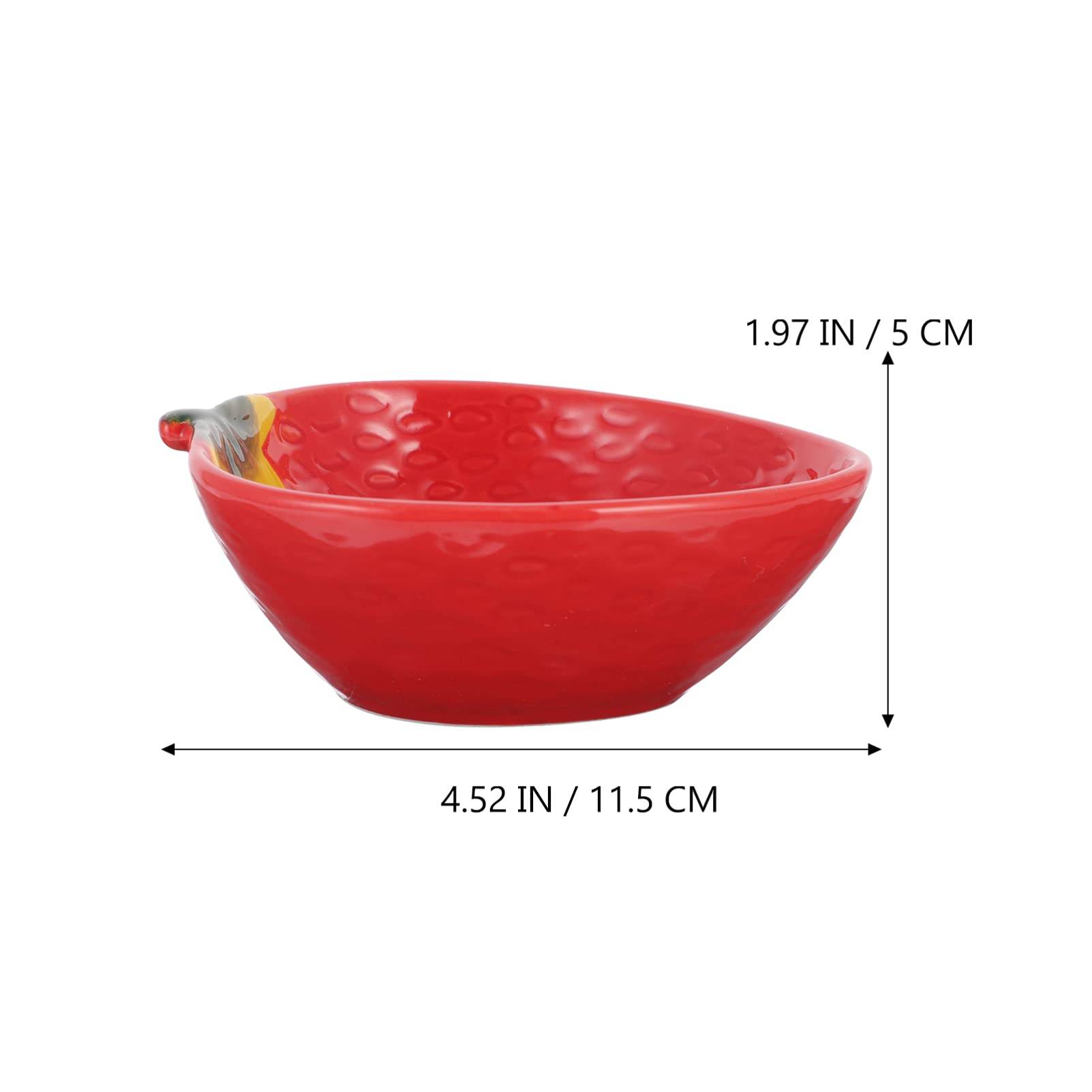 SEWACC Strawberry Shaped Ceramic Bowl Fruit Shape Eating Bowl Small Serving Bowl Ceramic Cereal Bowls Dessert Bowls 1pc for Home Kitchen Tableware Decorative Bowl