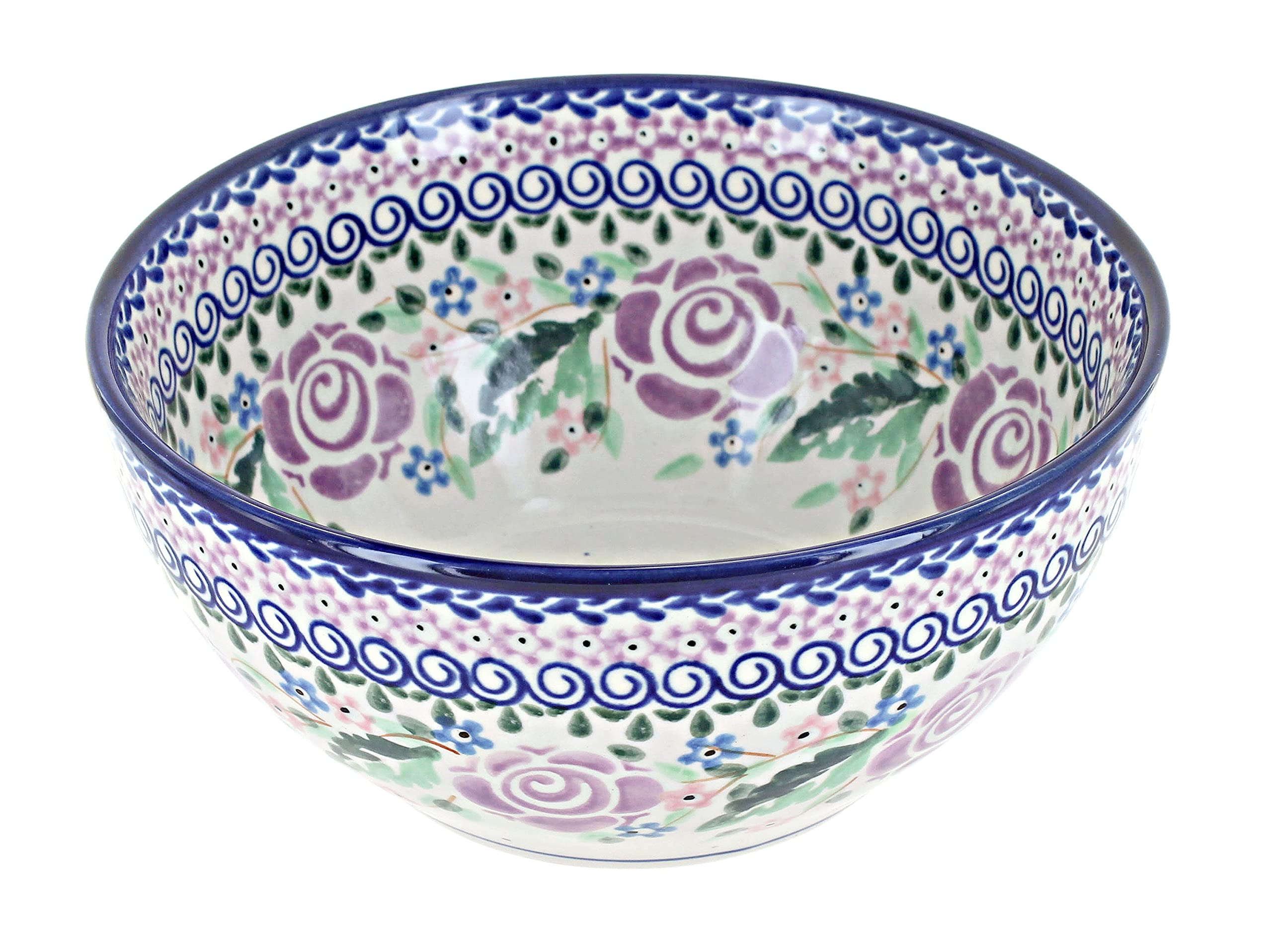 Blue Rose Polish Pottery Forever Rose Cereal/Soup Bowl