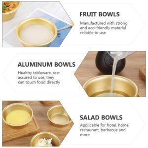 Yardwe 4Pcs Korean Traditional Makgeolli Bowls Round Rice Wine Bowls Mini Aluminum Soup Dishes for Home Kitchen Golden