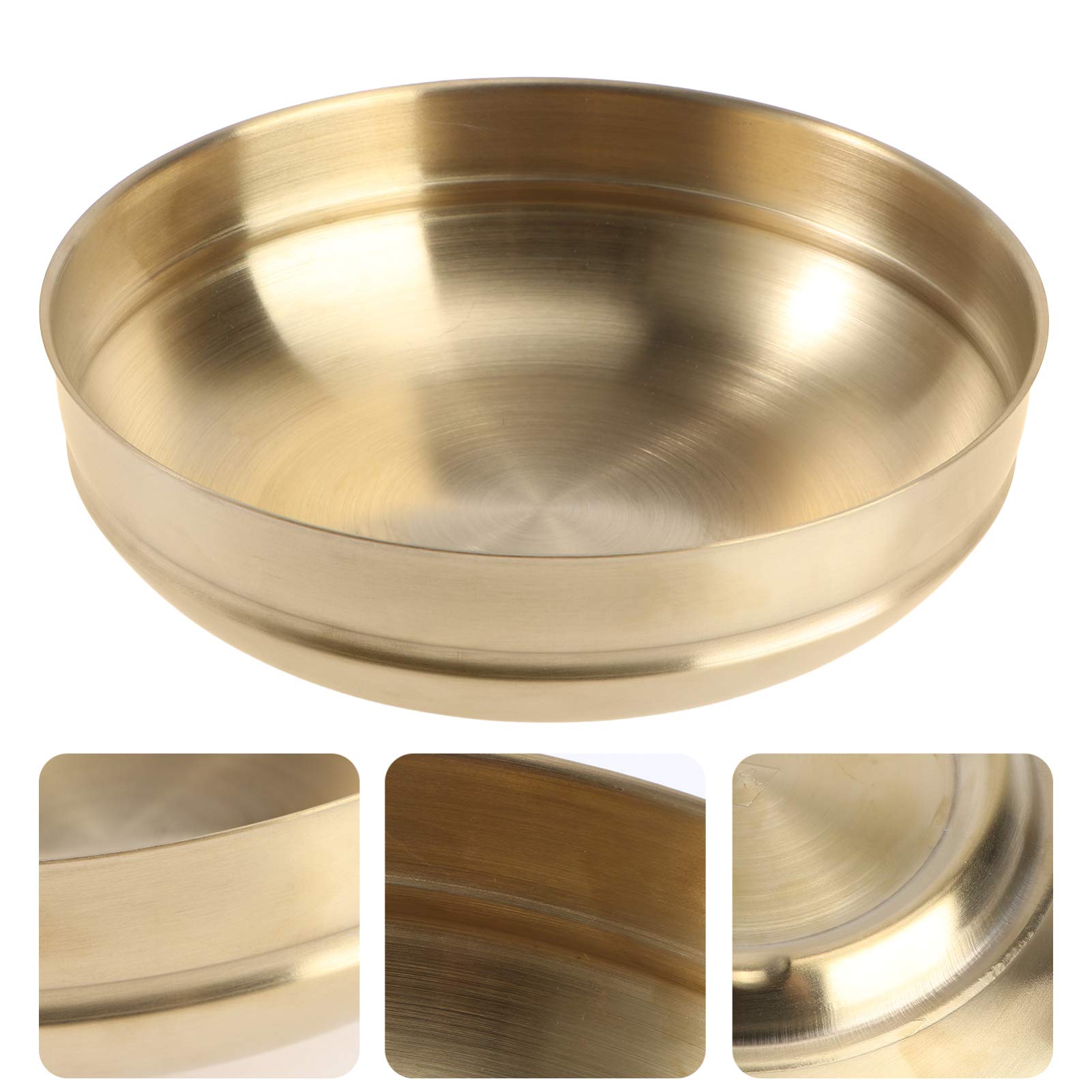 Hemoton Stainless Steel Bowl Soup Bowls Pasta Serving Bowl Asian Dishes Multipurpose Bowl Porcelain Tableware for Salad Soup Rice Cold Noodle Golden