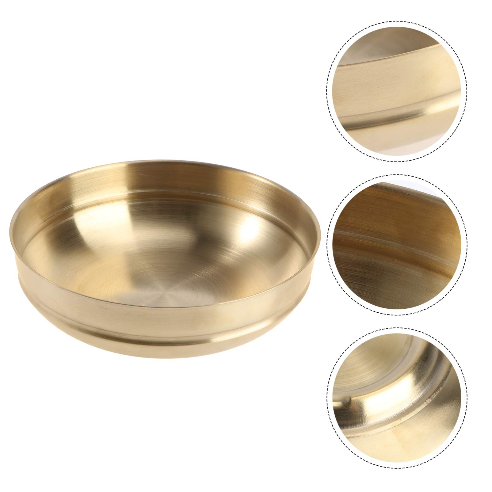 Hemoton Stainless Steel Bowl Soup Bowls Pasta Serving Bowl Asian Dishes Multipurpose Bowl Porcelain Tableware for Salad Soup Rice Cold Noodle Golden