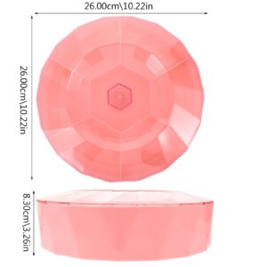 DOITOOL Veggie Tray, Round Plastic Serving Tray with Lid, 7 Compartments, Pink