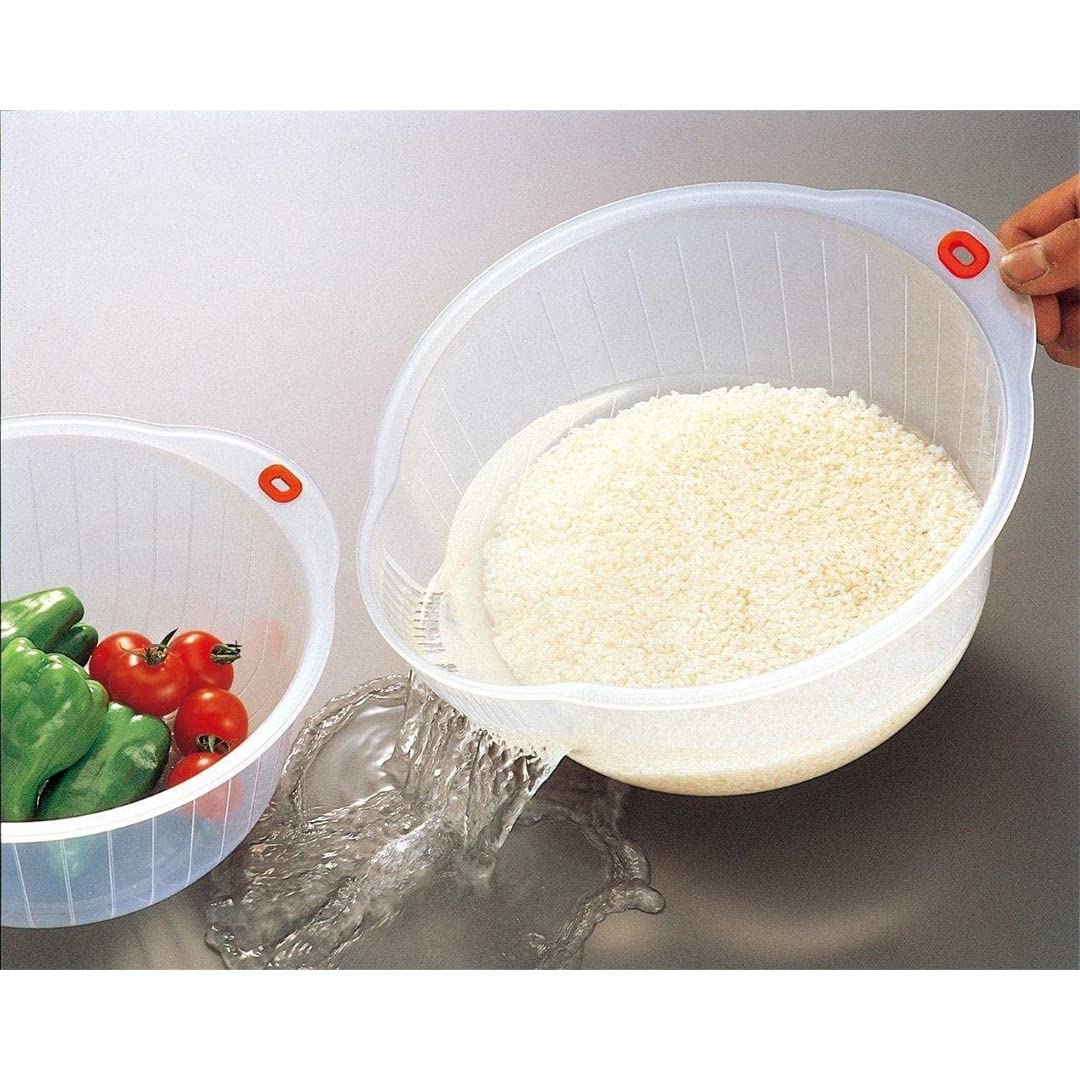 Japanese Rice Washing Bowl with Side and Bottom Drainers (10")