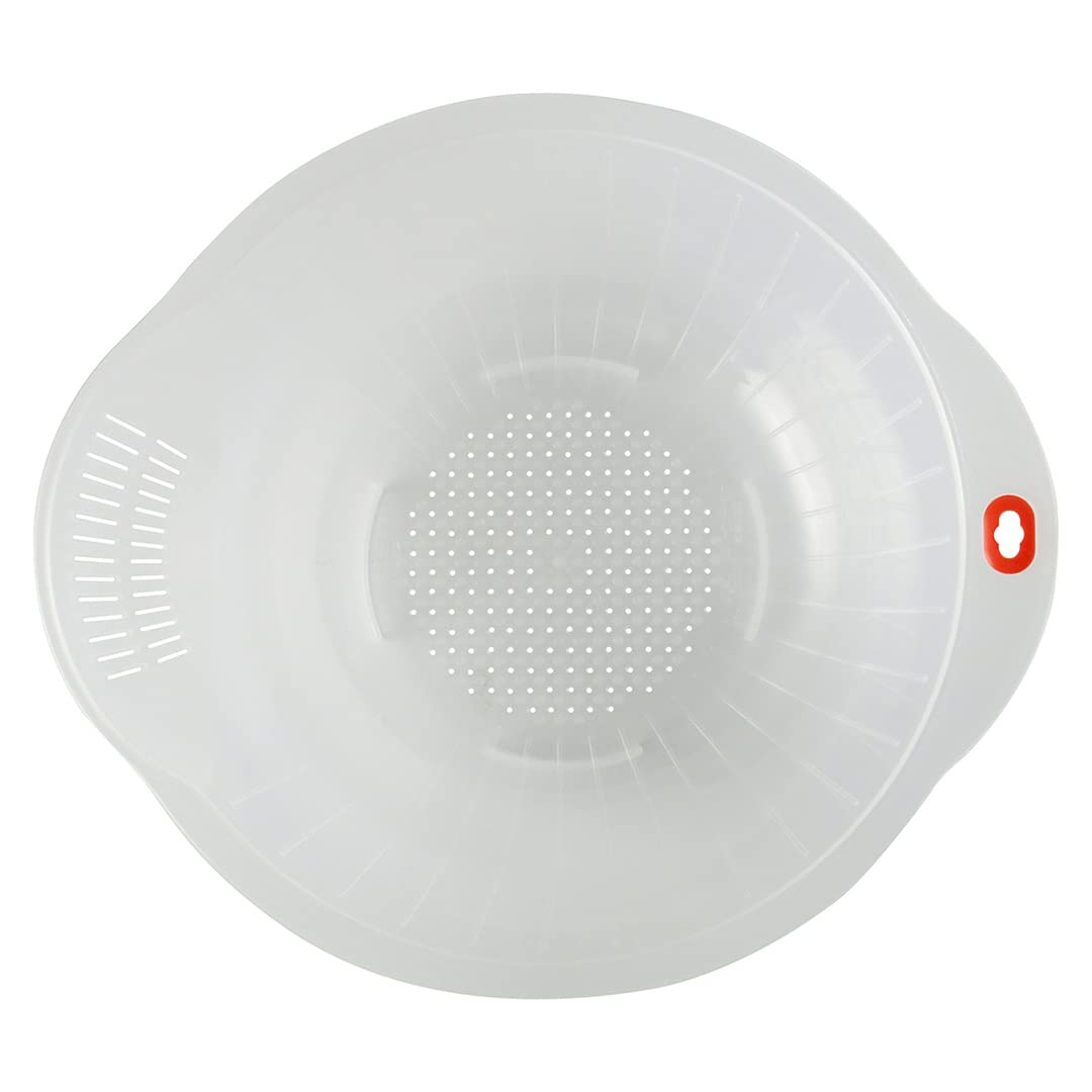 Japanese Rice Washing Bowl with Side and Bottom Drainers (10")