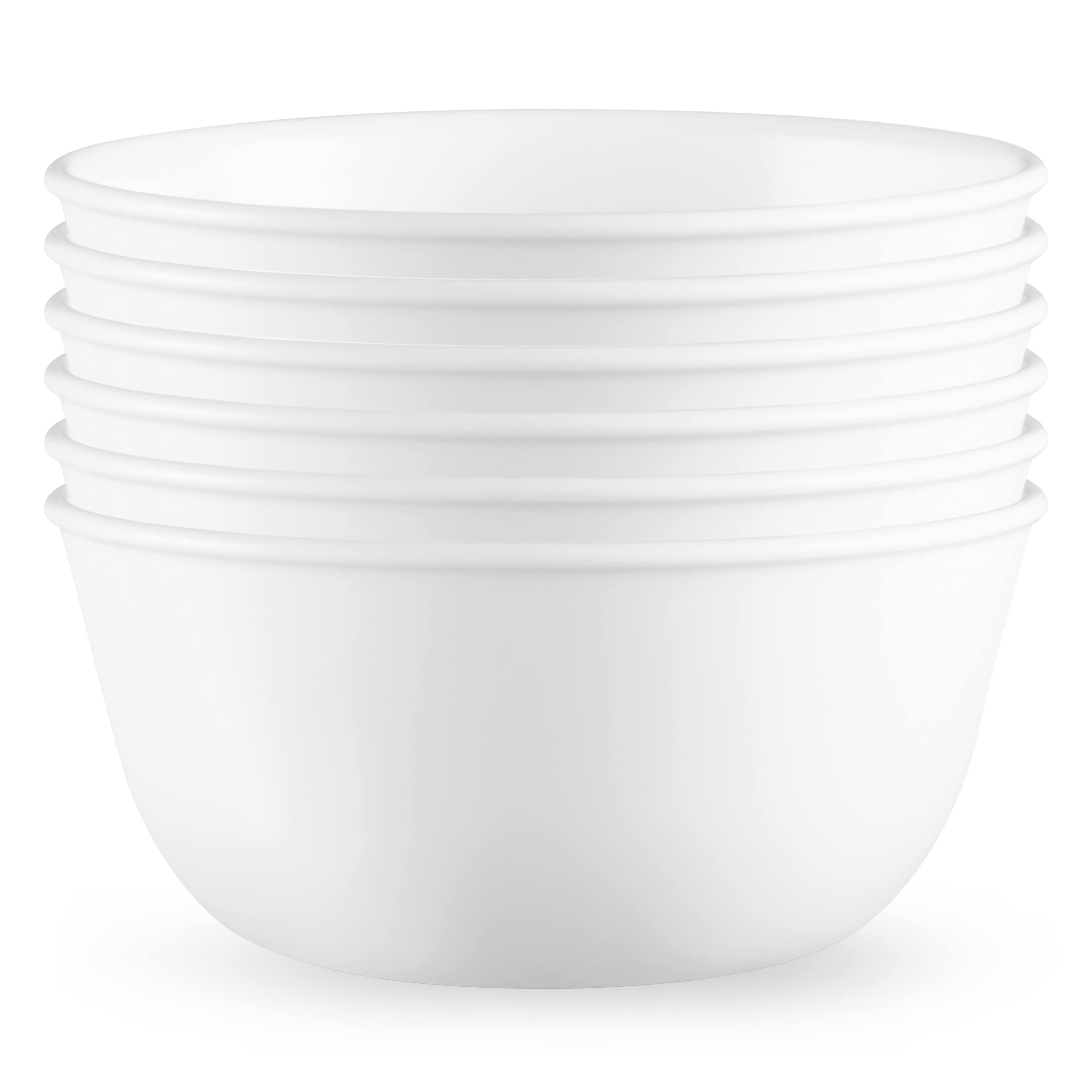 Corelle Vitrelle 18-Piece Service for 6 Dinnerware Set, Triple Layer Glass and Chip Resistant, Ocean Blue & Vitrelle 28-oz Soup/Cereal Bowls Set of 6, Winter Frost White