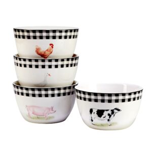 certified international farm 26 oz. ice cream/dessert bowls, set of 4, multicolored