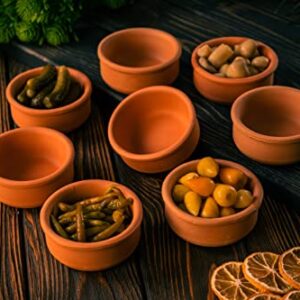 LUKSYOL Handmade Unglazed Clay Bowls: Set of 8 (3.1 x 1.38 inches) - Embark on a Culinary Journey with Authentic Terracotta Cooking for Indian, Mexican, Korean Delights!