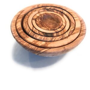 ORCHARD HARDWOODS Nesting Set of 6 Artisan Olive Wood Serving Bowls. Unique Handmade Decorative Serve-ware for Fruit, Salad, Snacks, Condiments, Any Food. Small Mini Bowl 2" to Large 5.5-6.5"