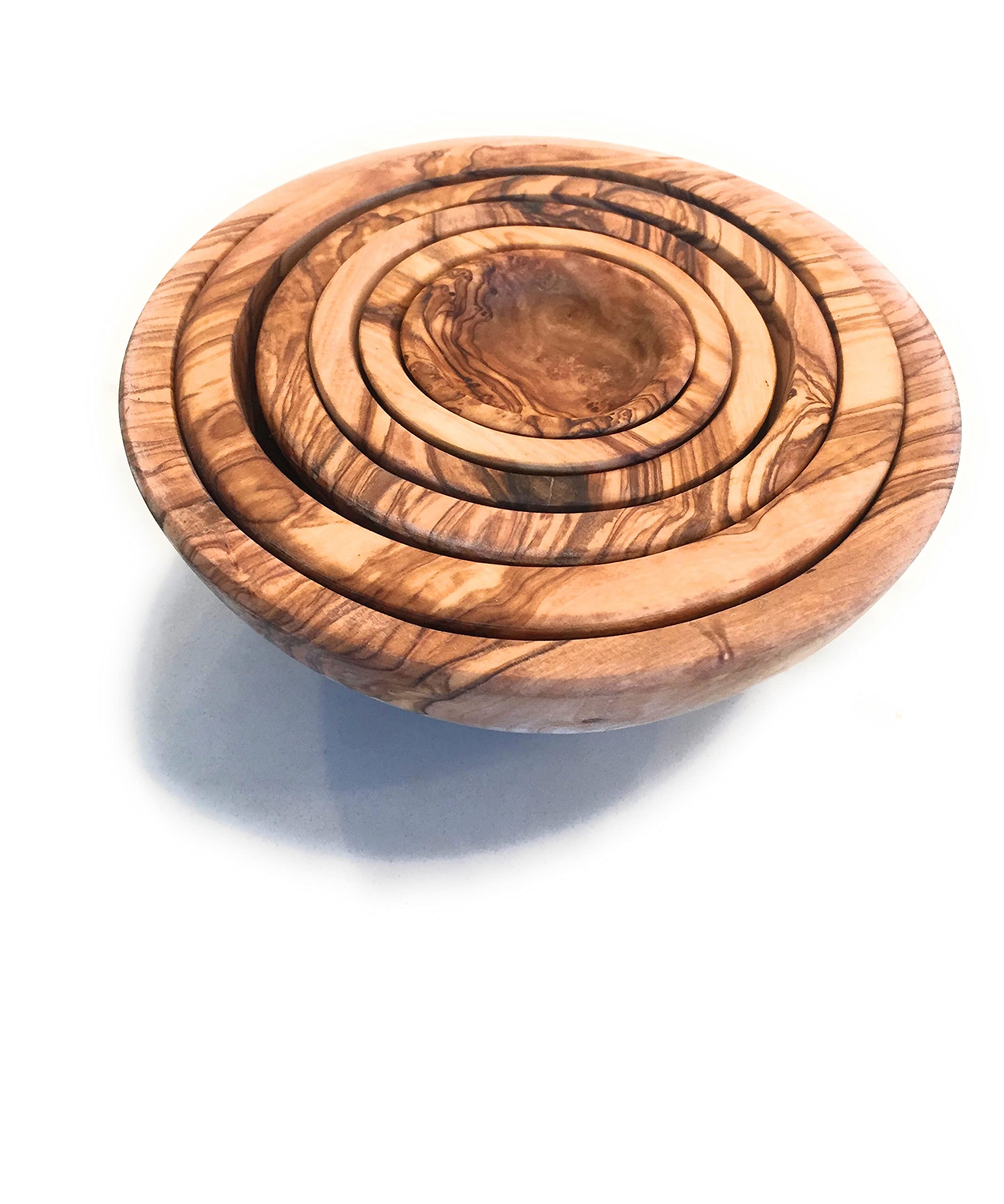 ORCHARD HARDWOODS Nesting Set of 6 Artisan Olive Wood Serving Bowls. Unique Handmade Decorative Serve-ware for Fruit, Salad, Snacks, Condiments, Any Food. Small Mini Bowl 2" to Large 5.5-6.5"