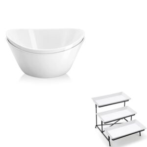 yedio 40 oz salad bowls 3 tier serving tray