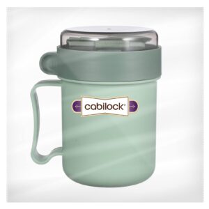 Cabilock Microwave Soup Mug with Lid and Scoop Portable Microwaveable Breakfast Cup for School Office Outdoor Travel Student