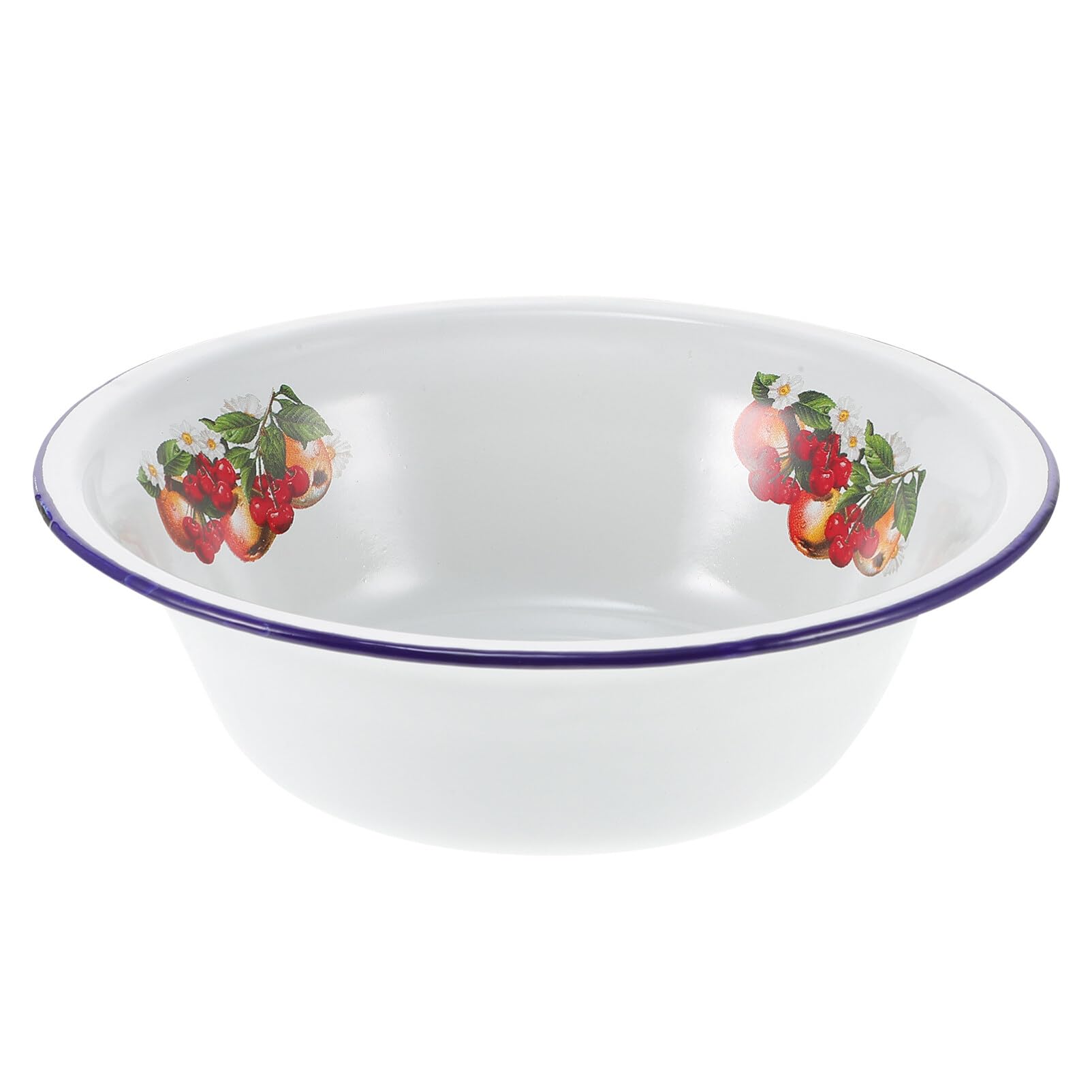 Luxshiny Snack Container enamel soup bowl, fruit bowl enamel serving bowl vintage noodle bowl enamelware round tray for home bowls kitchen fruit bowl () Grease Container