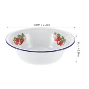 Luxshiny Snack Container enamel soup bowl, fruit bowl enamel serving bowl vintage noodle bowl enamelware round tray for home bowls kitchen fruit bowl () Grease Container