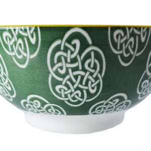 Royal Tara Irish Celtic Ceramic Bowls Pack of 4 with Trellis Shamrock Design - Cereal Soup Deep Bowls for Kitchen 5.5Inch(14 cm)