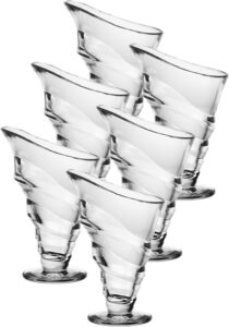 la rochere set of 6, 9.5 oz. circee ice cream tall coupe,clear