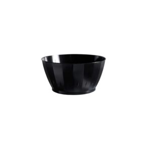 party essentials deluxe/elegance quality plastic 6-ounce fruit/nut/dessert bowls, black, 20 count