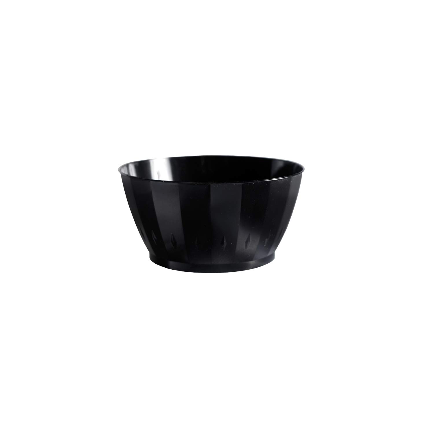 Party Essentials Deluxe/Elegance Quality Plastic 6-Ounce Fruit/Nut/Dessert Bowls, Black, 20 Count