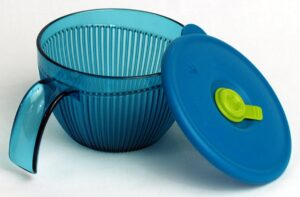 tupperware vent n serve micro soup mug bowl new aqua