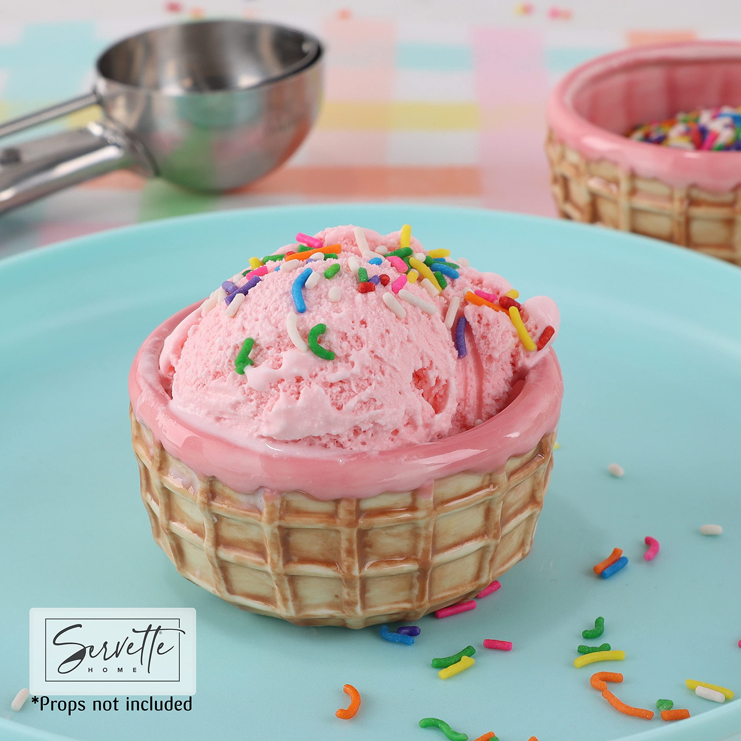 Pink Ice Cream Sundae Dessert Bowl 6oz - Set of 2