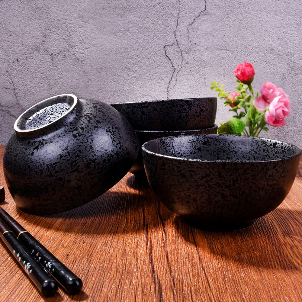 Japanese Rice Bowls set of 4, Ceramic Rice bowls for Rice Soup, 4.5'' Rice Bowls