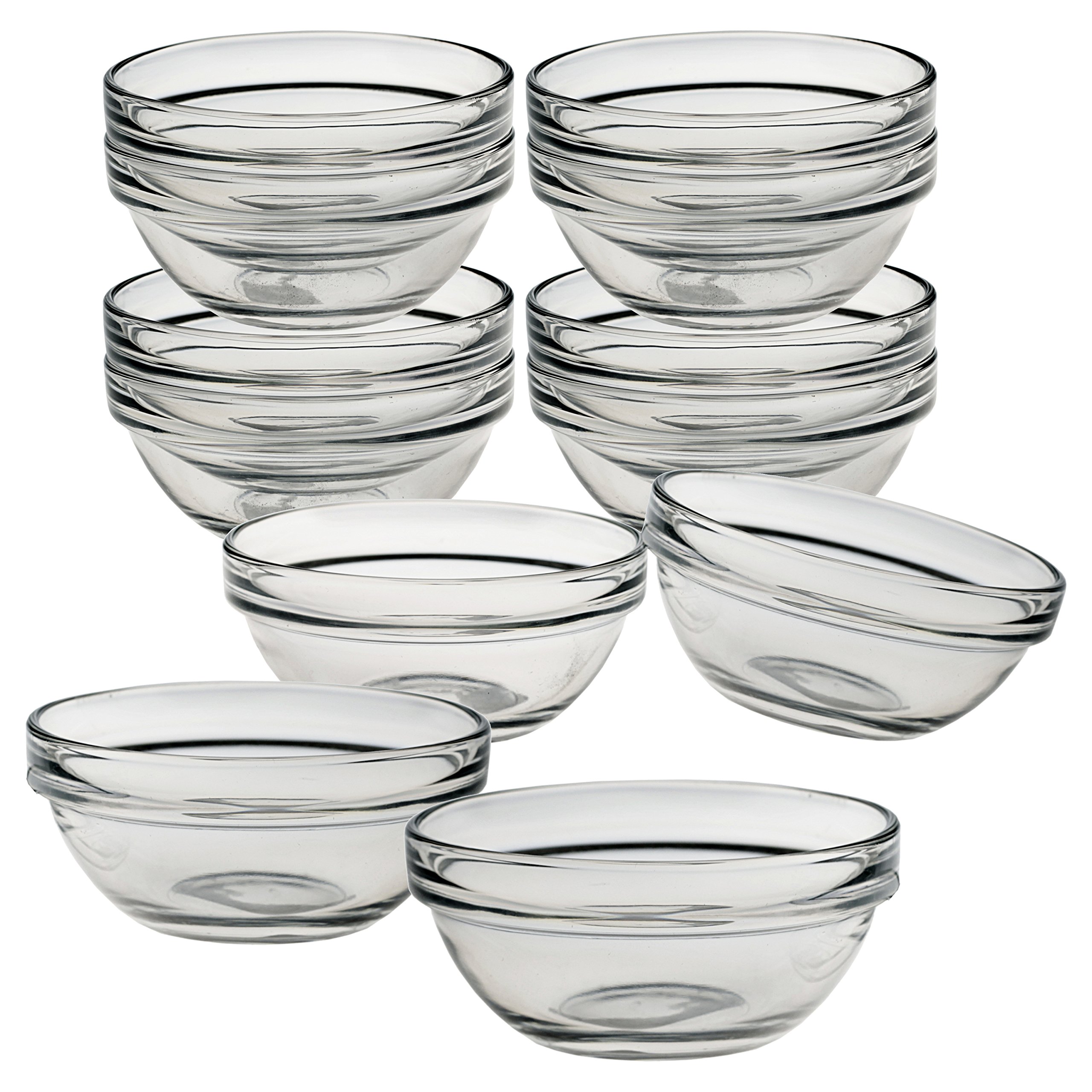 Luminarc Stackable 3-1/2 Inch Pinch Glass Bowl, Set of 12