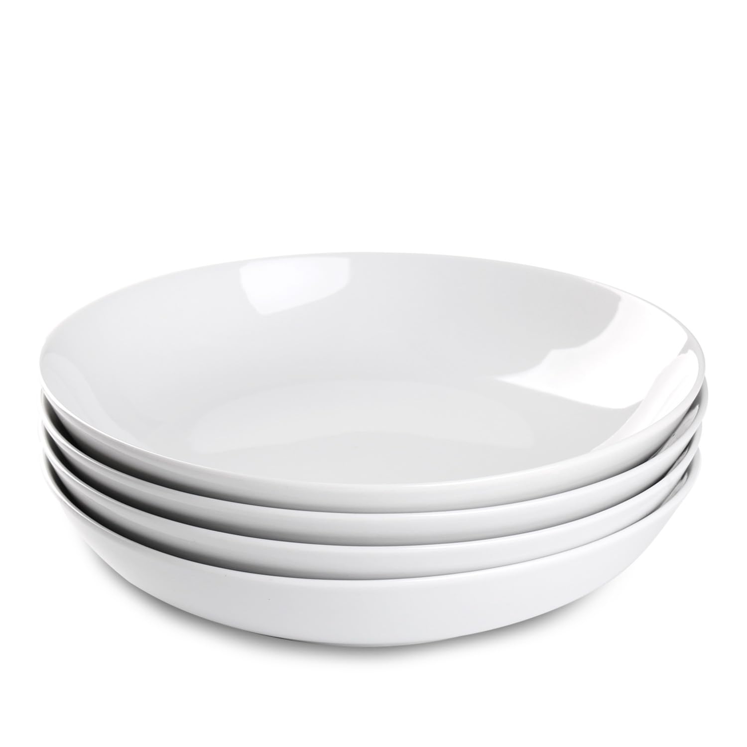 Artestia 30-OZ Pasta Bowls Set of 4, Large White Porcelain Salad Serving Plates 9 Inch Soup Dinner Bowls for Kitchen, Restaurant, Dishwasher, Microwave Safe