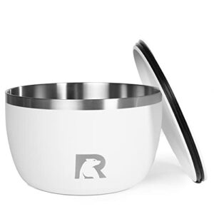 RTIC Anywhere Stainless Steel Camping Bowl Set of Two with Lids, Vacuum Insulated, Stackable, Durable, Outdoor Dinnerware, White