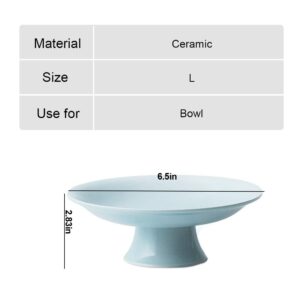 Kelendle Ceramic Footed Bowl Round Pedestal Bowl Fruit Bowl Holder Dessert Display Stand Decorative for Kitchen Counter Centerpiece Table Decor Serving Fruit Tray L- 8.3"