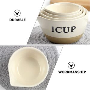 jojofuny Coffee Creamer 4Pcs Ceramic Measuring Bowls Set Stoneware Measuring Cups Porcelain Ramekins Baster Bowls Small Dipping Sauce Bowls Condiments Server Dishes Coffee Creamers