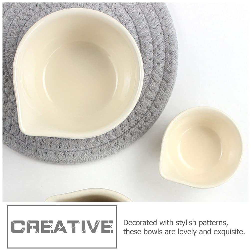 jojofuny Coffee Creamer 4Pcs Ceramic Measuring Bowls Set Stoneware Measuring Cups Porcelain Ramekins Baster Bowls Small Dipping Sauce Bowls Condiments Server Dishes Coffee Creamers