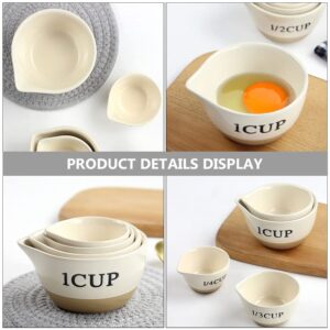 jojofuny Coffee Creamer 4Pcs Ceramic Measuring Bowls Set Stoneware Measuring Cups Porcelain Ramekins Baster Bowls Small Dipping Sauce Bowls Condiments Server Dishes Coffee Creamers