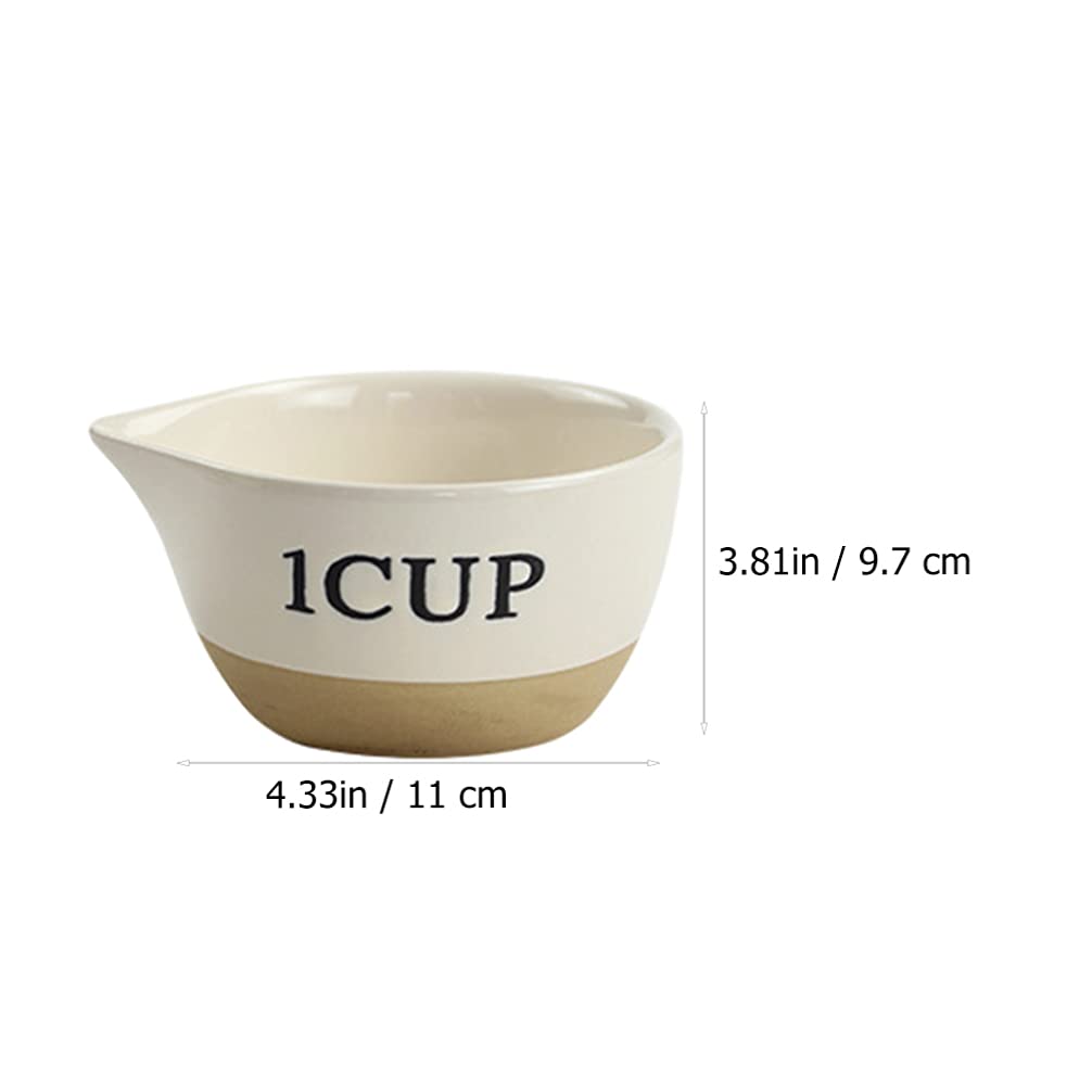 jojofuny Coffee Creamer 4Pcs Ceramic Measuring Bowls Set Stoneware Measuring Cups Porcelain Ramekins Baster Bowls Small Dipping Sauce Bowls Condiments Server Dishes Coffee Creamers