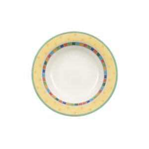 villeroy & boch twist alea limone rim cereal, 7.75 in, white/yellow