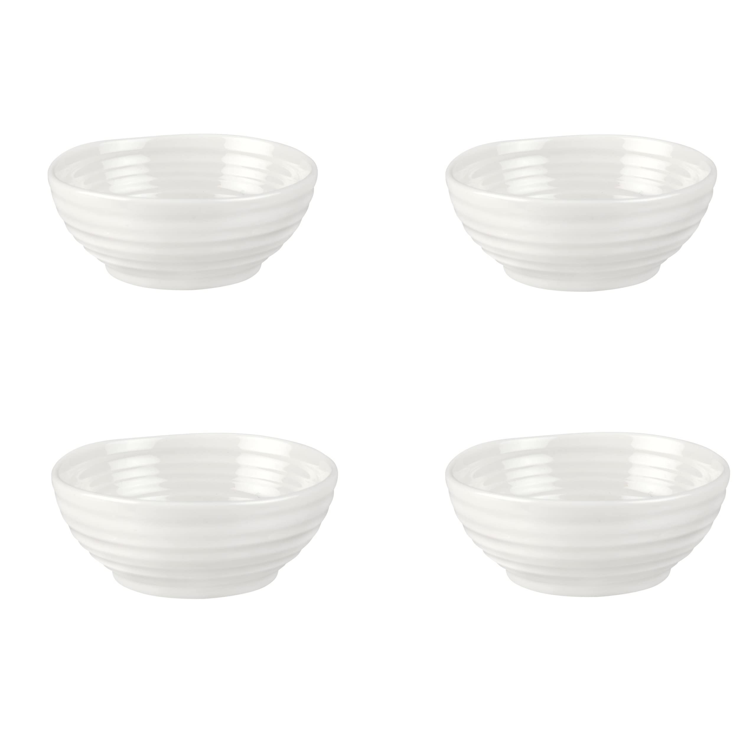 Portmeirion Sophie Conran Low Dipping Bowls | Set of 4 | Small Serving Soy Sauce Dishes | 3.25 Inch | Made from Fine Porcelain | Microwave and Dishwasher Safe