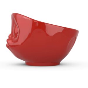 FIFTYEIGHT PRODUCTS TASSEN Porcelain Bowl, Kissing Face Edition, 16 oz. Red, (Single Bowl) for Serving Cereal, Soup