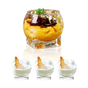 aefpoymxu glass cute dessert bowls set of 4 clear ice cream cups small dessert bowls sundae bowls for kitchen prep snack dessert dishwasher safe（200ml）