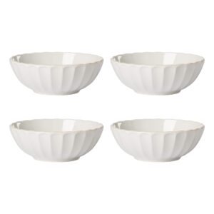 lenox french perle scallop 4-piece bowl set, 4.00 lb, white