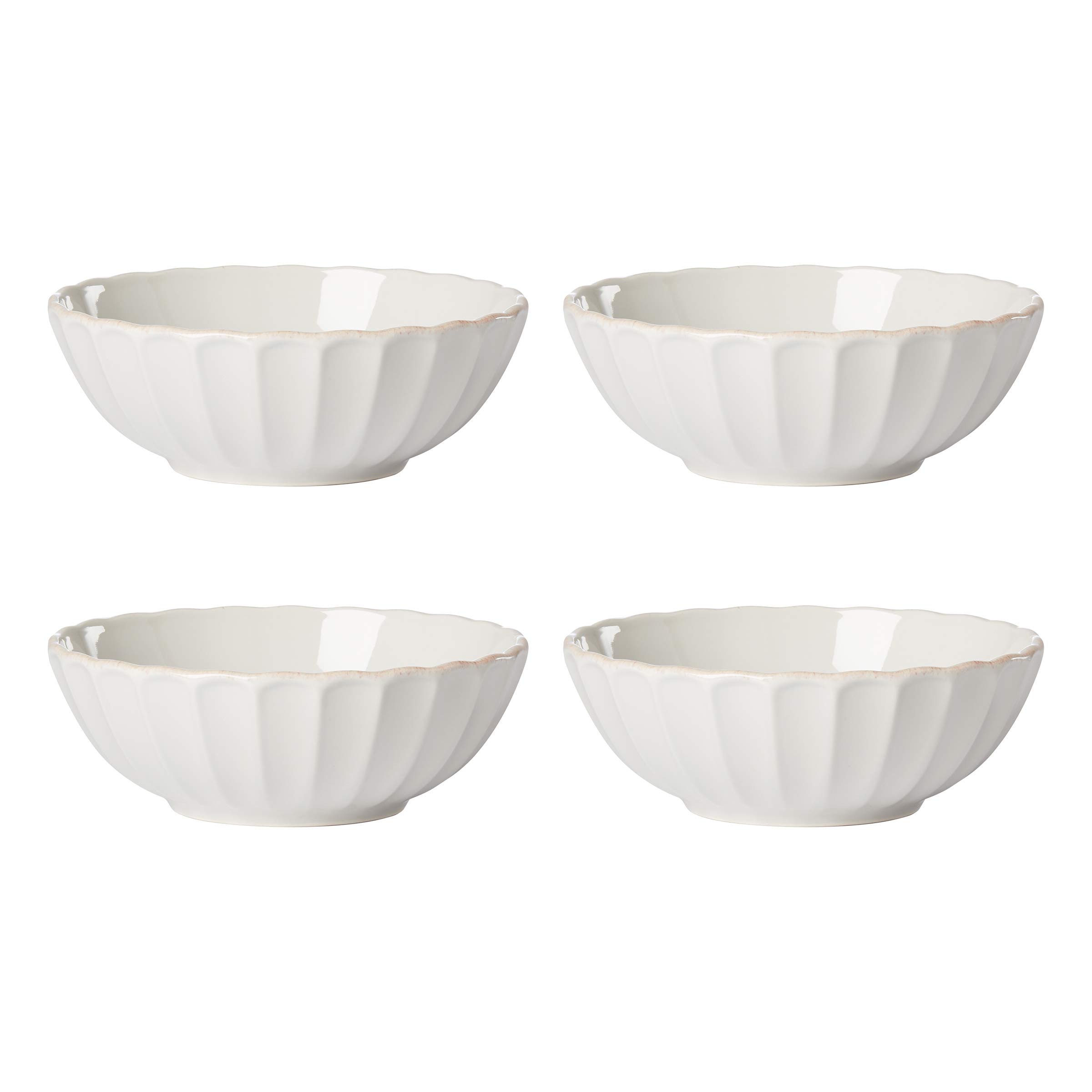 Lenox French Perle Scallop 4-Piece Bowl Set, 4.00 LB, White