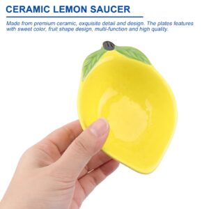 Housoutil Lemon Shaped Bowl Fruit Design Bowl 3D Fruits Foods Platter Lemon Bowl Foods Serving Container for Snacks Dessert Salad Rice Cake Pudding Candy Yellow Sauce Bowls