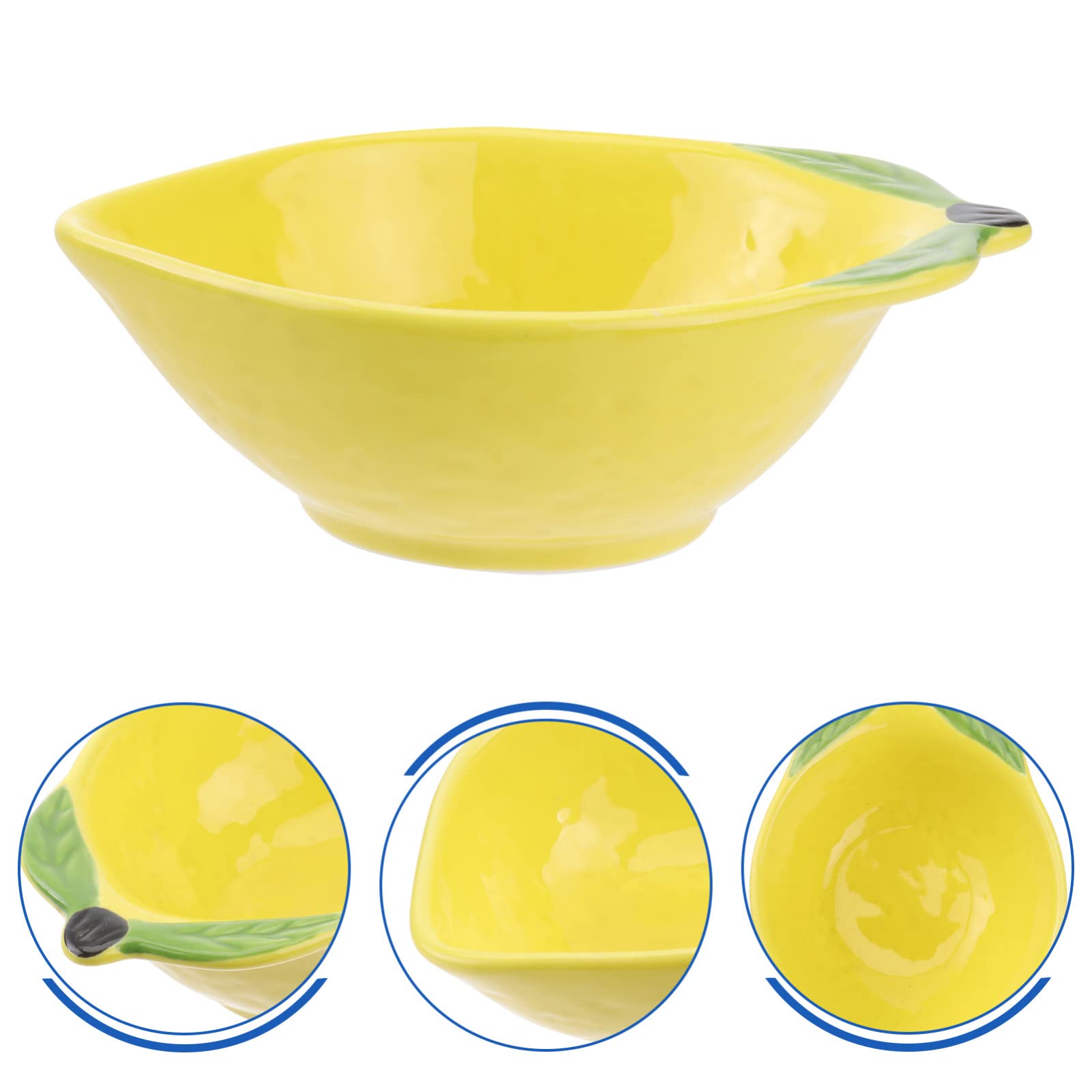 Housoutil Lemon Shaped Bowl Fruit Design Bowl 3D Fruits Foods Platter Lemon Bowl Foods Serving Container for Snacks Dessert Salad Rice Cake Pudding Candy Yellow Sauce Bowls