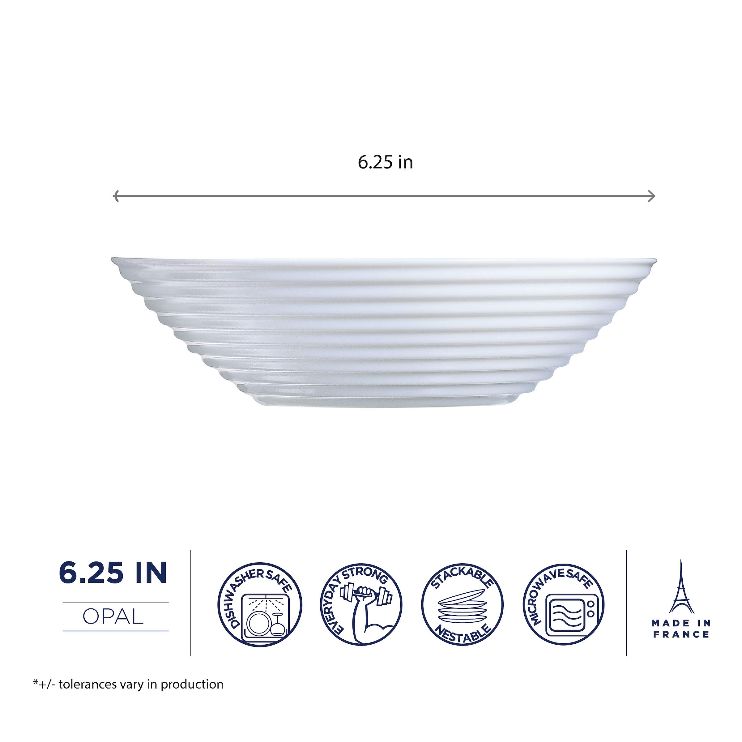 Luminarc P2170 Harena 6.25" All Purpose Bowl, Set of 6, Set, 1, White