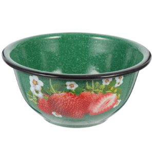 upkoch enamel bowl vintage mixing bowl soup basin soup bowl cereal bowls plate round farmhouse enameled bowls enamelware for salads vegetables soups fruits green