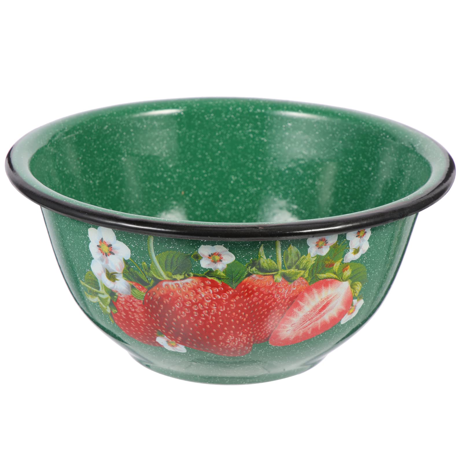 UPKOCH Enamel Bowl Vintage Mixing Bowl Soup Basin Soup Bowl Cereal Bowls Plate Round Farmhouse Enameled Bowls Enamelware for Salads Vegetables Soups Fruits Green