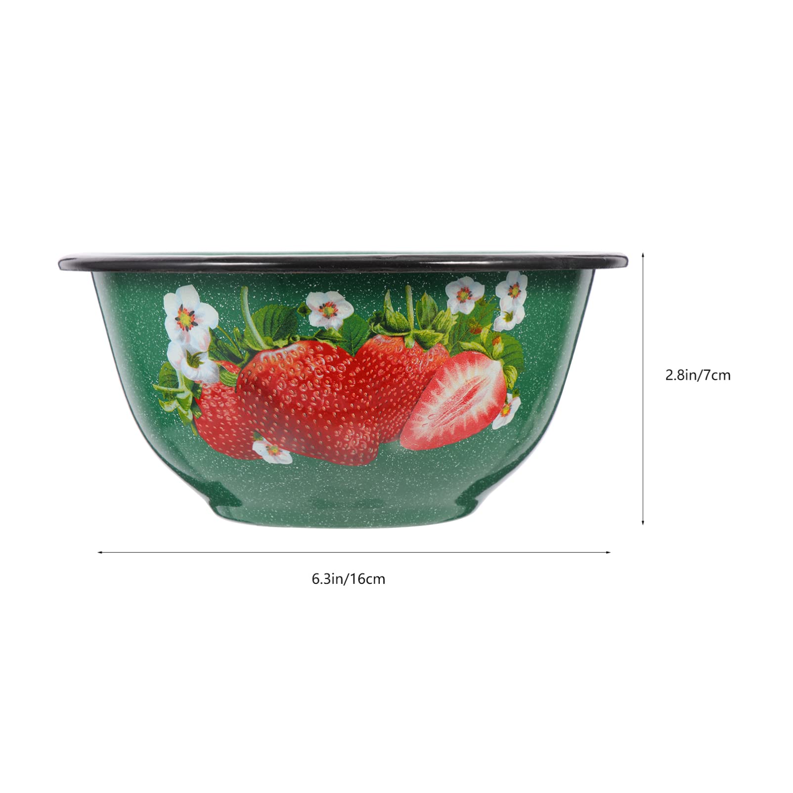 UPKOCH Enamel Bowl Vintage Mixing Bowl Soup Basin Soup Bowl Cereal Bowls Plate Round Farmhouse Enameled Bowls Enamelware for Salads Vegetables Soups Fruits Green