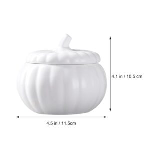 BESTonZON Ceramic Pumpkin Dish Pumpkin Soup Bowls Porcelain Dinnerware Pasta Dessert Bowl with Lid, Dishwasher & Oven Safety